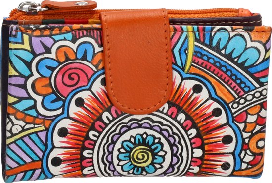 Happy Wallet Hand painted Portemonnee - Multicolour Aztec | bol
