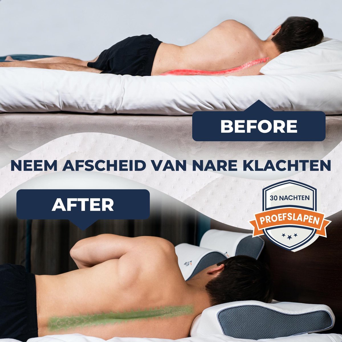 bol.com | Traagschuim Hoofdkussen Nekklachten – Orthopedisch Ergonomisch Hoofdkussen Slaapkamer...