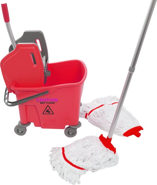 Maus dweil systeem prof rood 25 liter - Compleet met wringer 2x dweil ...