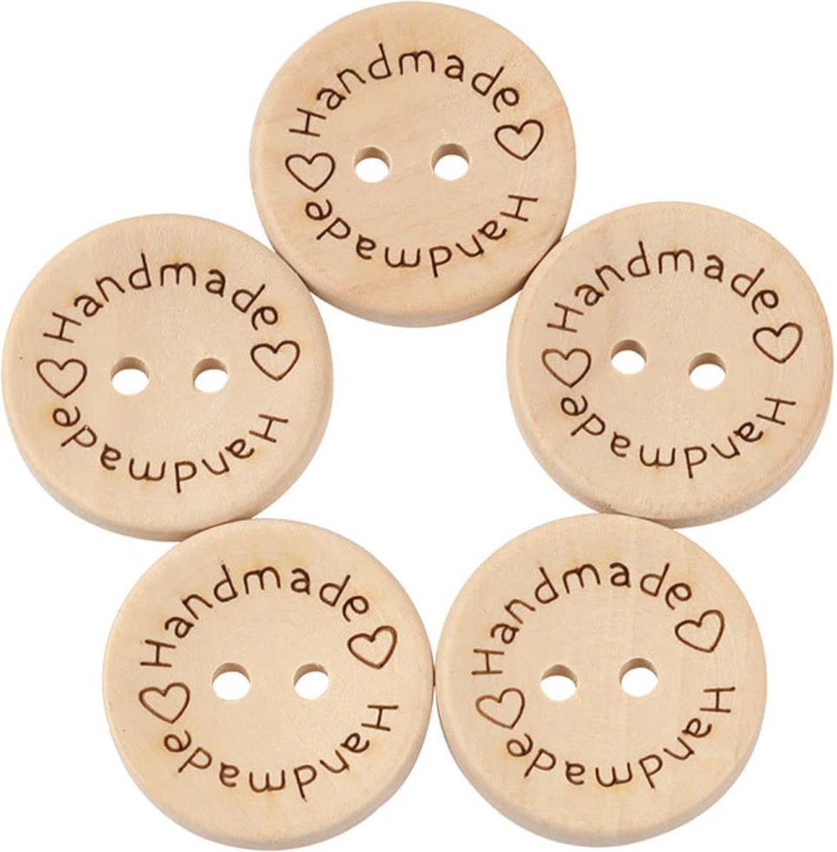 Glim® Originele Houten knopen 50x PACK - 20 mm - Handmade with love ...