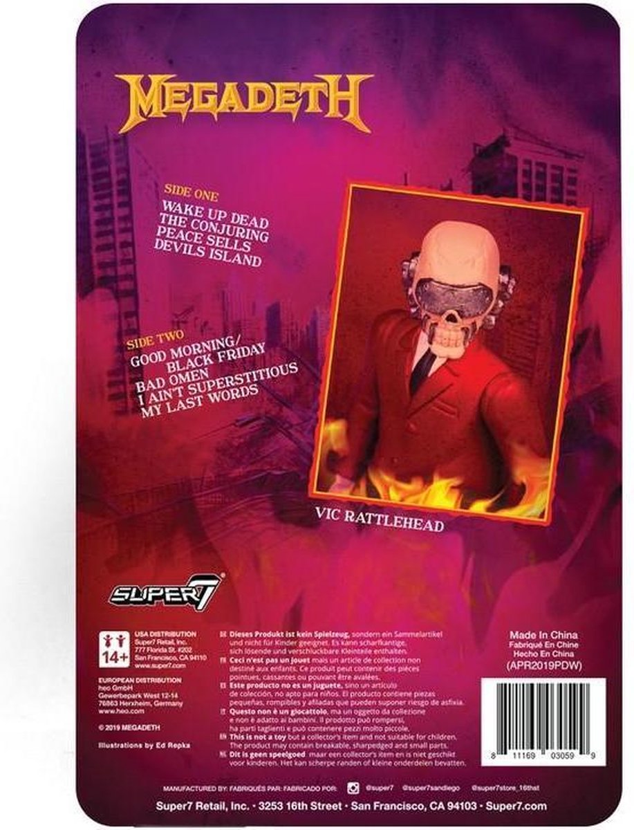 Megadeth: Vic Rattlehead 3.75 inch ReAction Figure | bol.com