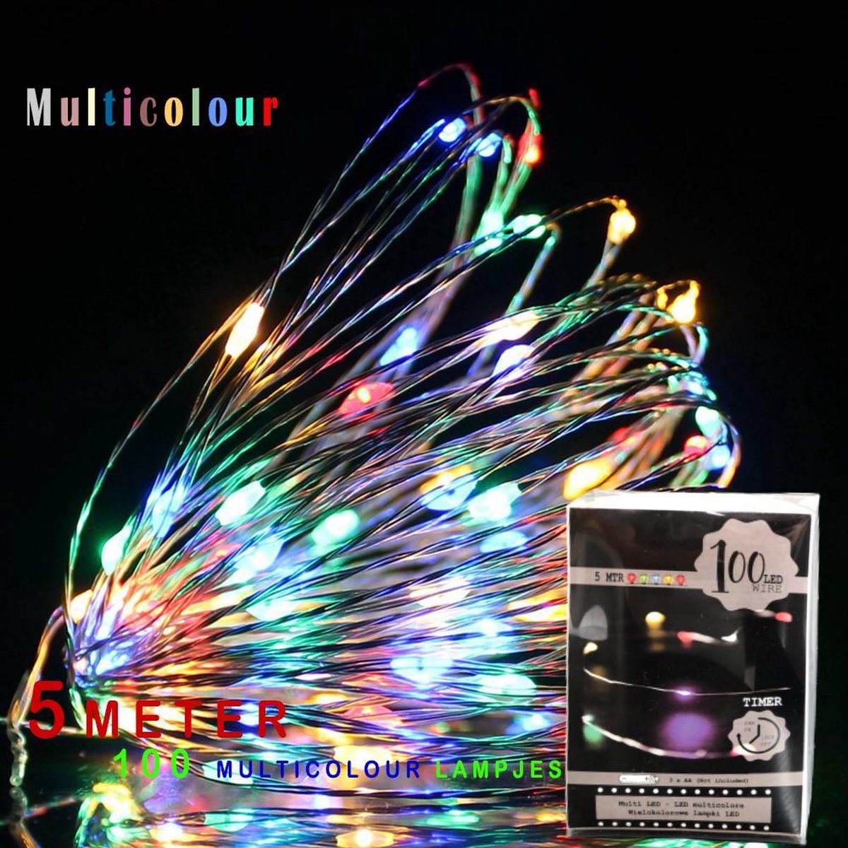 Led - Kerst Verlichting op batterij | 5 meter | 100 led lampjes | Licht ...