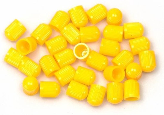 4 Gele ventieldoppen voor de auto of motor - ventieldop - ventieldopje ...