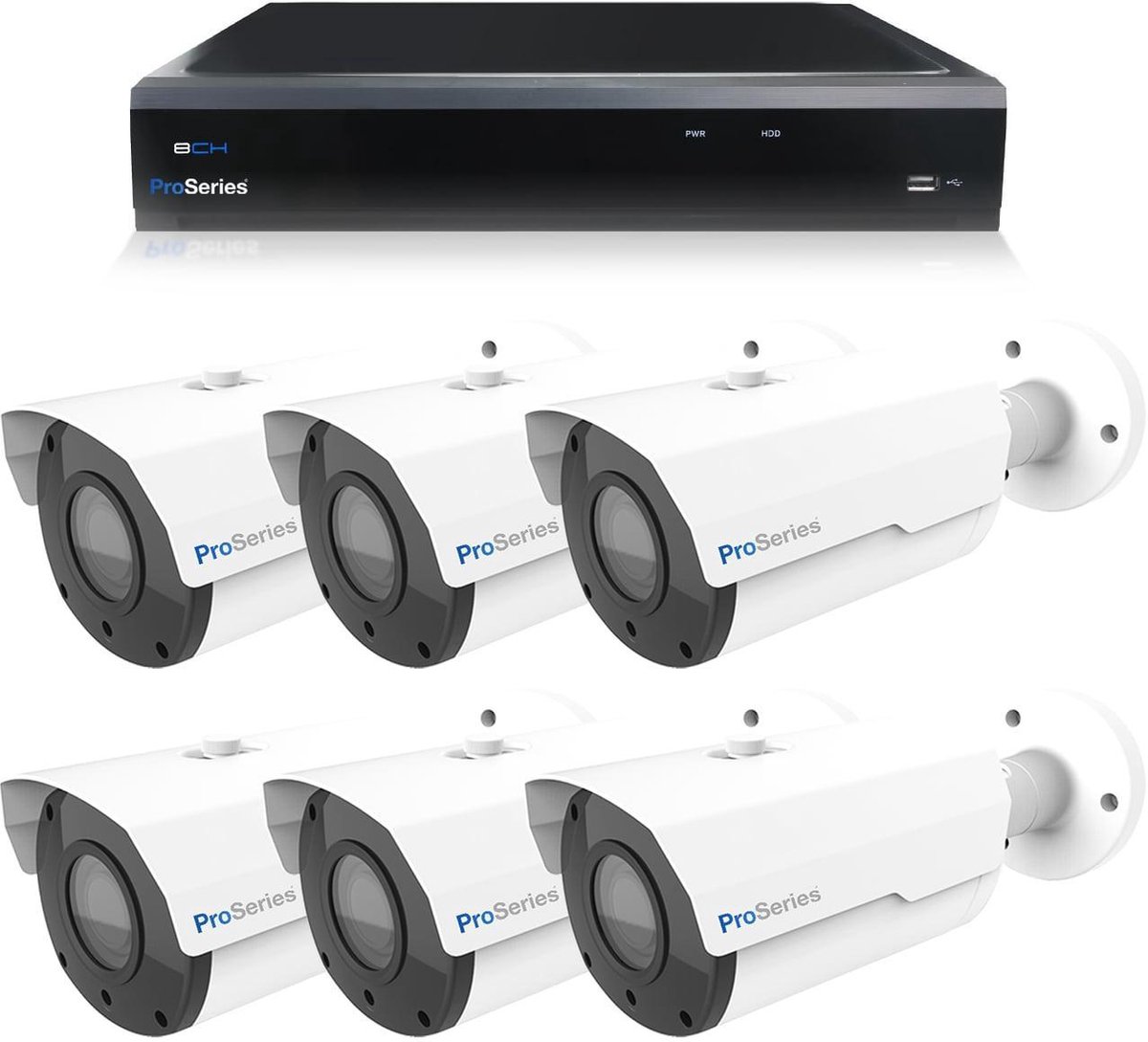 Set de caméras de sécurité 6 x Sony Bullet Camera 5MP 2K HD - Sans fil ...