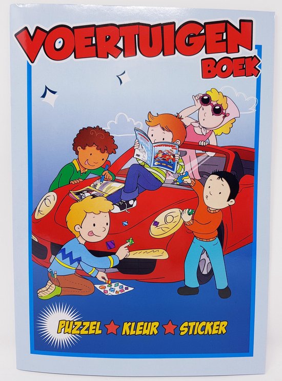 VOERTUIGEN BOEK - PUZZEL KLEUR STICKER BOEK | bol.com