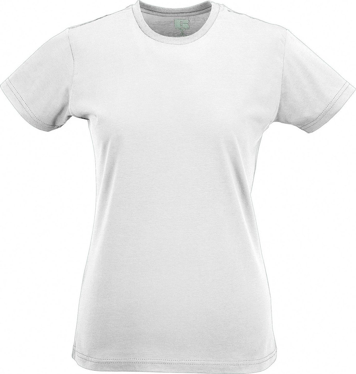 Russell Damesdames Slank T Shirt Met Korte Mouwen Wit