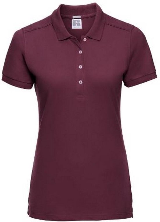 Russell Dames/dames Stretch Short Sleeve Polo Shirt (Bourgondië) | bol