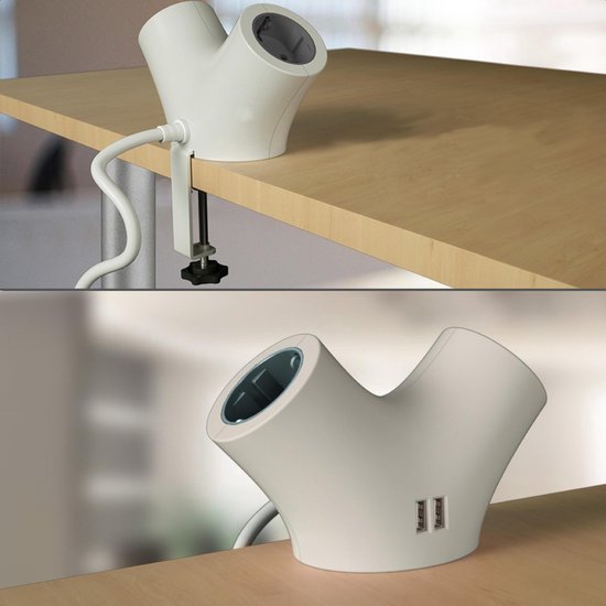 Stekkerdoos Met USB Poorten – 2 USB Laders 3.4A – 2 Stopcontacten ...