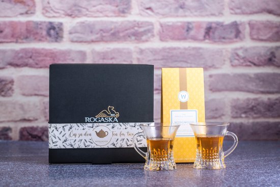 ROGASKA 1665 - DIAMOND Crystal Gift Pack 2 Tea Cups + Wedgwood Tea ...