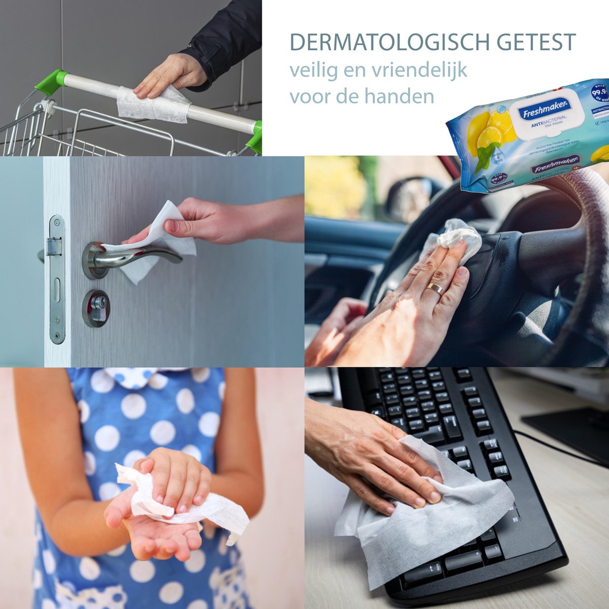 Antibacteriële doekjes - 120 st - Vochtige doekjes voor diepe reiniging ...