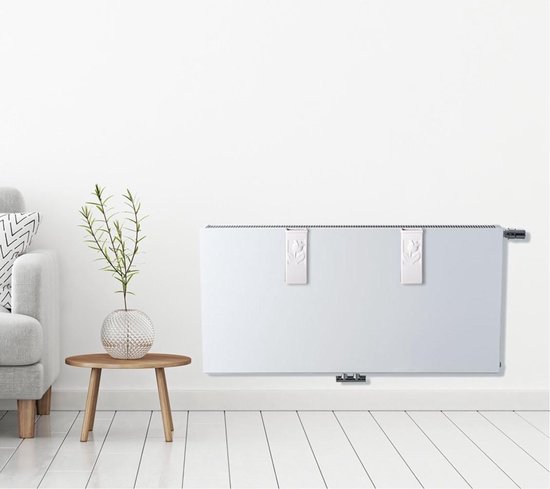 1x Radiator bak waterverdamper 17 cm - Rechthoek wit met tulp print ...