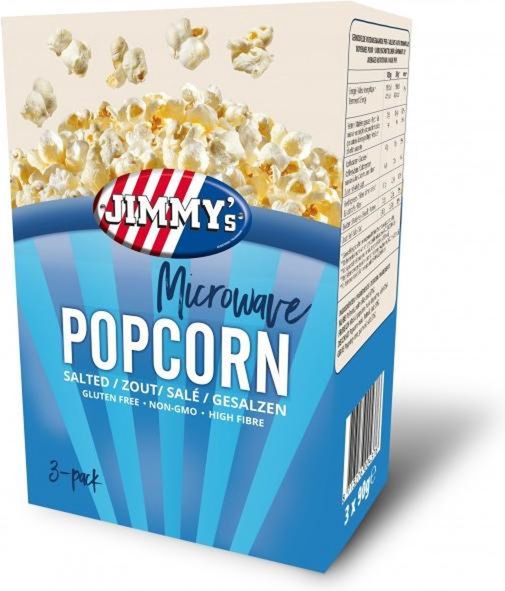Jimmy's Magnetron Popcorn - Zout - 12 x 3 x 90 Gram | bol.com