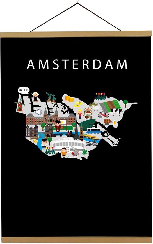 Kaart van Amsterdam | B2 poster | 50x70 cm | Maison Maps | bol.com