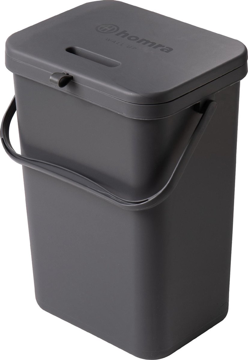 Homra Wall-up prullenbak - Inbouwprullenbak 12L inhoud - Grijs | bol.com