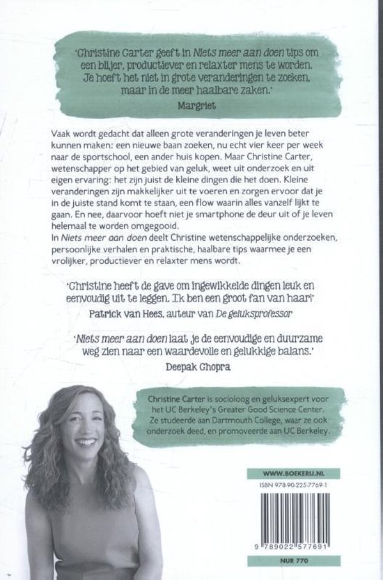 Niets meer aan doen, Christine Carter | 9789022577691 | Boeken | bol