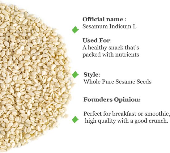 witte Sesam Zaad Bio Kwaliteit - Sesam Zaden 200g | bol.com