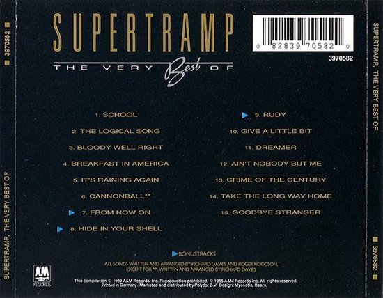 bol.com | The Very Best Of Supertramp, Supertramp | CD (album) | Muziek