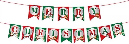 Kerstslinger - Vlaggenlijn Kerstversiering – Merry Christmas – Banner ...