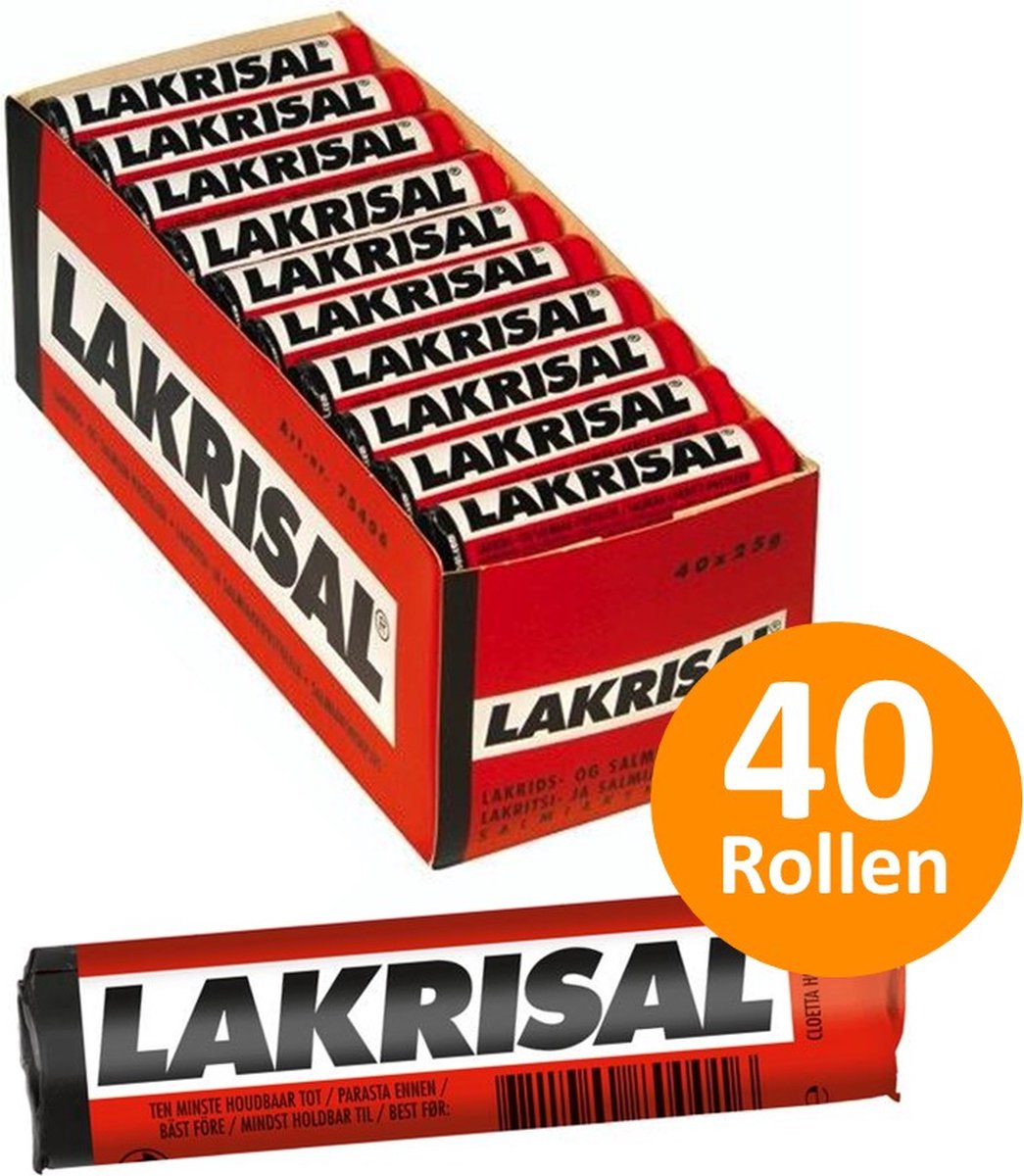 Lakrisal showdoos met 40 rollen à 25g Snoep - Salmiak smaak - Showdoos ...