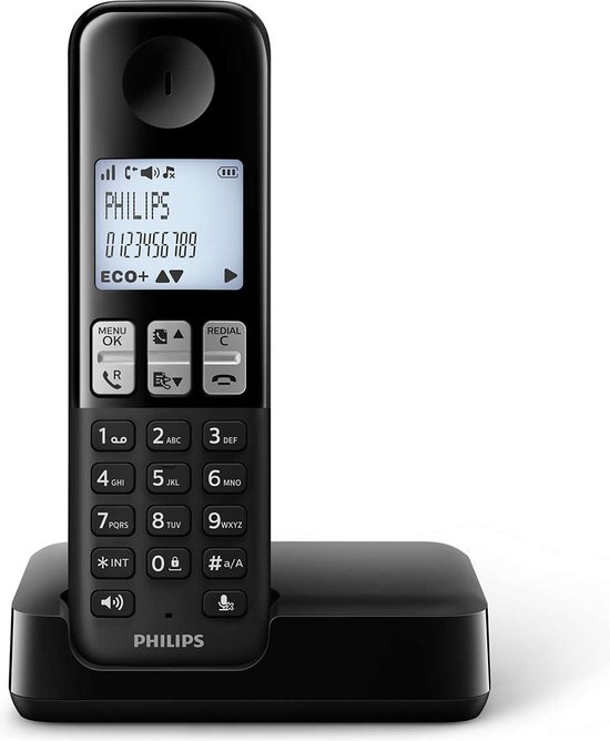 Philips D2501B/34 Draadloze Telefoon - Huistelefoon - Telefoontoestel ...
