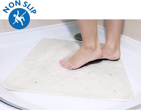 Tatkraft Fijn Rubber Anti-slip Douchemat - 55x55 cm, Vierkant - Badmat ...