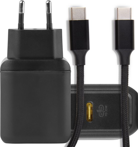 25W Power Adapter met 60W USB C to USBC Gevlochten Opladerkabel - USB-C ...