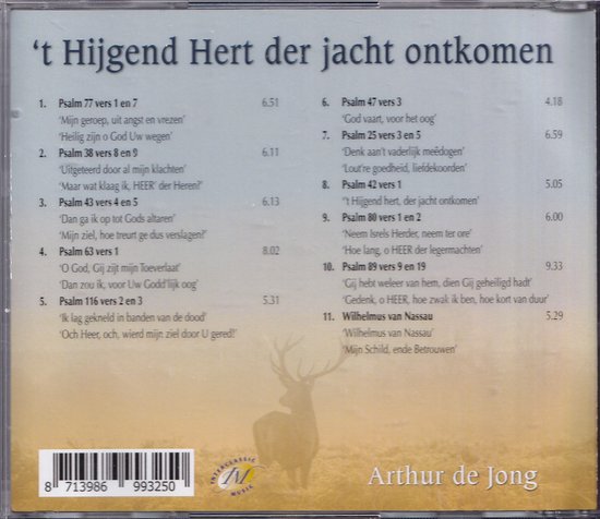 t Hijgend Hert der jacht ontkomen - Arthur de Jong, Arthur De Jong | Muziek | bol