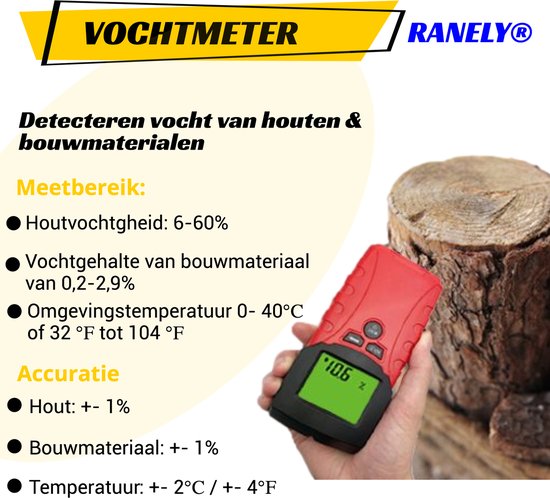 8 in 1 vochtmeter muur en hout - leidingdetector - multidetector ...
