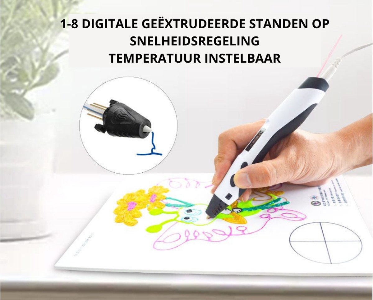 Sunlu SL-300 3D Pen Met Plug I 3D Printing Pen I 3D Pen I Decoratie Pen I Elektrische... | bol.com