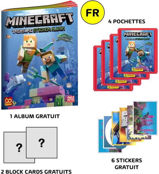PANINI - Minecraft starterpak + 1 album + 4 zakjes + 6 stickers + 2 ...