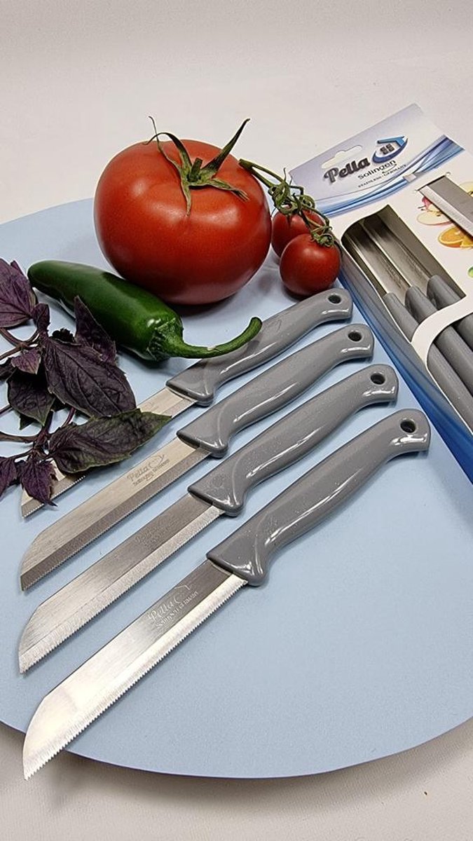 PELLA gekarteld fruit en groente mes - Pella-Eu - 4 stuks - Solingen ...