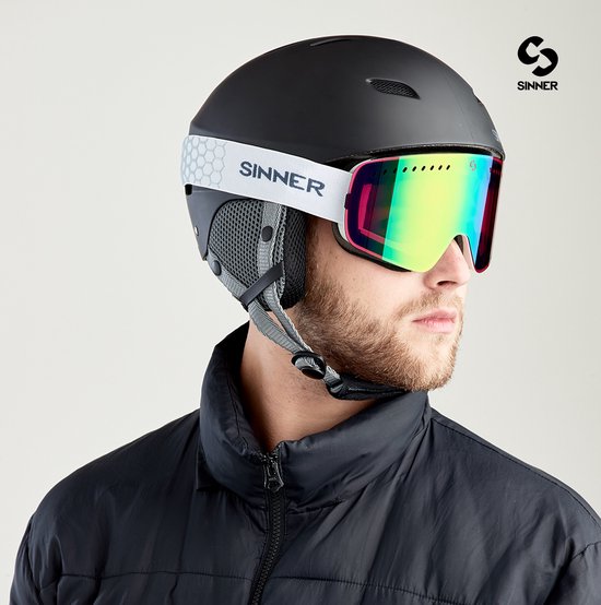 SINNER Pine Skibril - Wit frame + Roze lens | bol.com