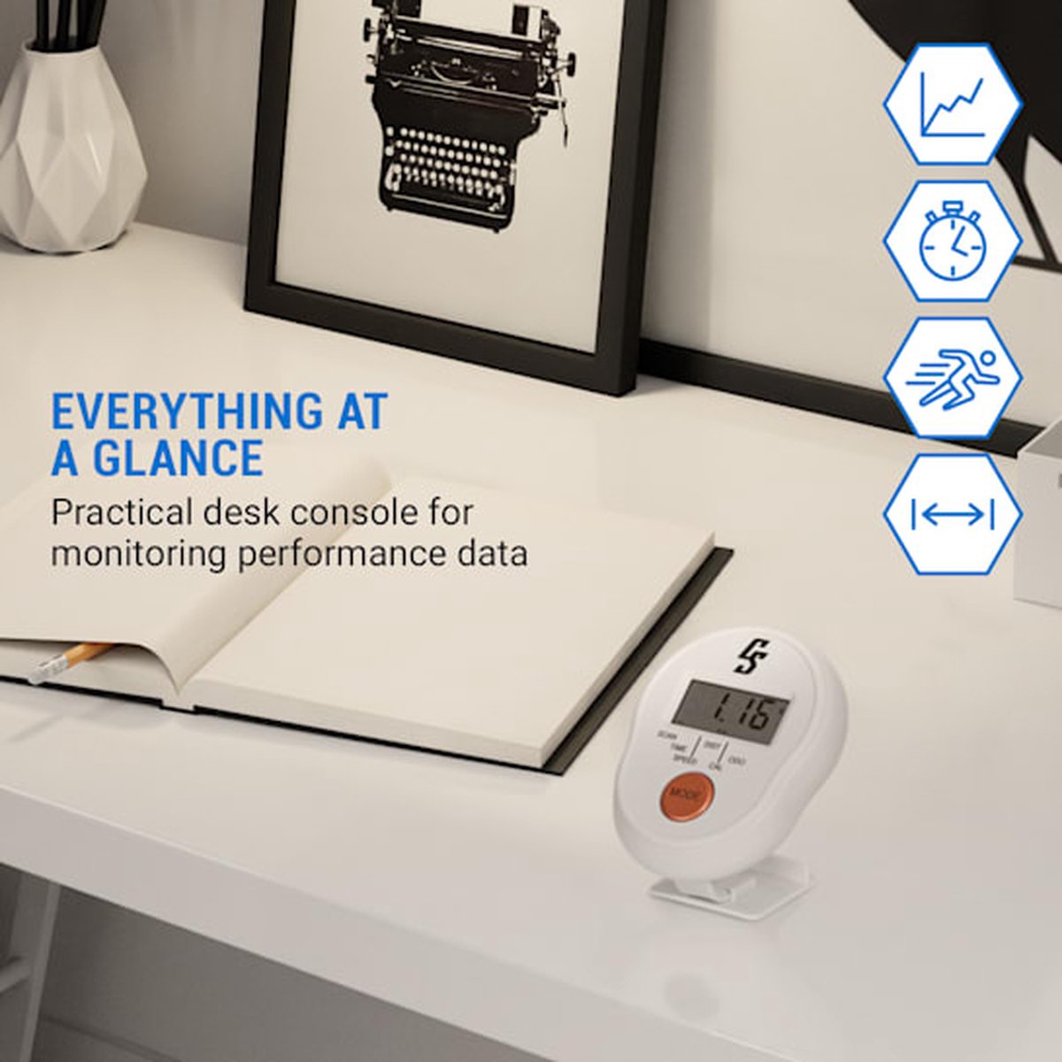 CAPITAL SPORTS Azura Desk Bike hometrainer - Fitness fiets voor bureau en kantoor -... | bol.com