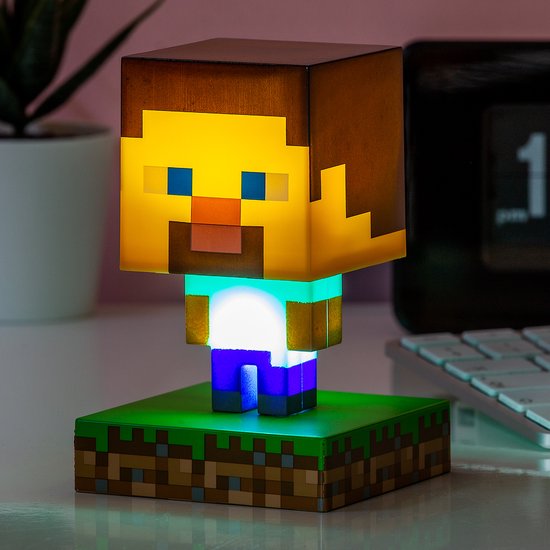 Paladone Minecraft Nachtlamp - Steve - Icon Light - 3D Lamp | bol.com