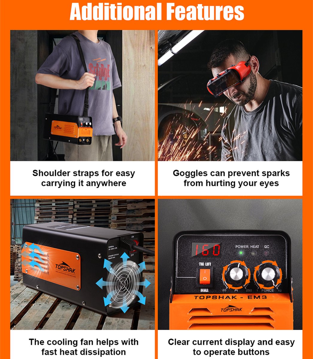 TS-EM3 lasapparaat - Welding Machine - 160A - TIG/MMA Equipped With HF ...