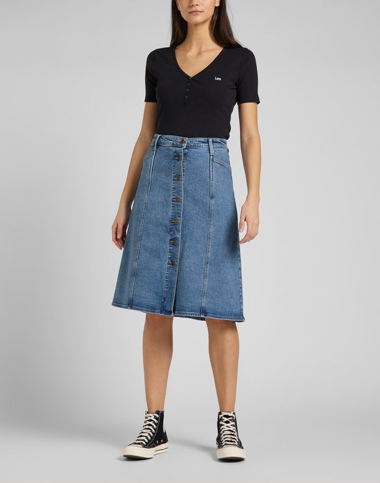Lee Midi Skirt Denim Vrouwen Rok - Maat W26 | bol