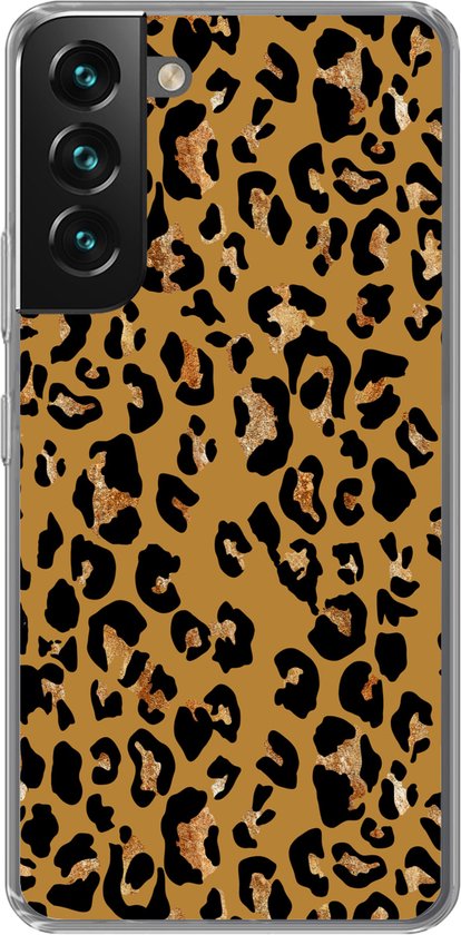 Samsung Galaxy S22 hoesje - Panterprint - Geel - Goud - Siliconen Telefoonhoesje | bol.com