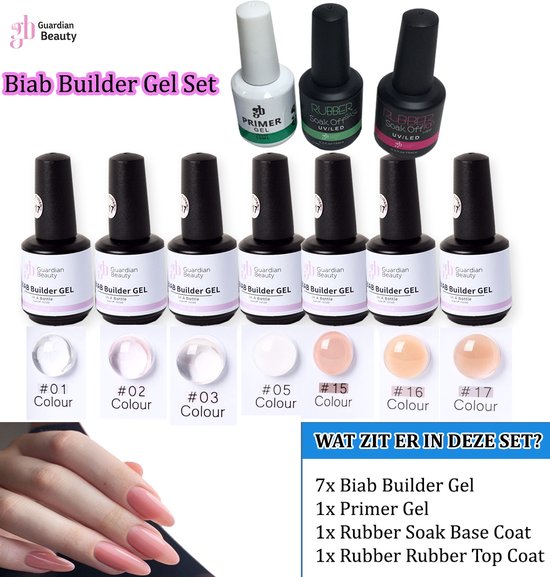 BIAB Builder Gel Set (10 delige) - Nagellak Gel - BIAB Builder - Biab Gel - Biab Nail Gel | bol