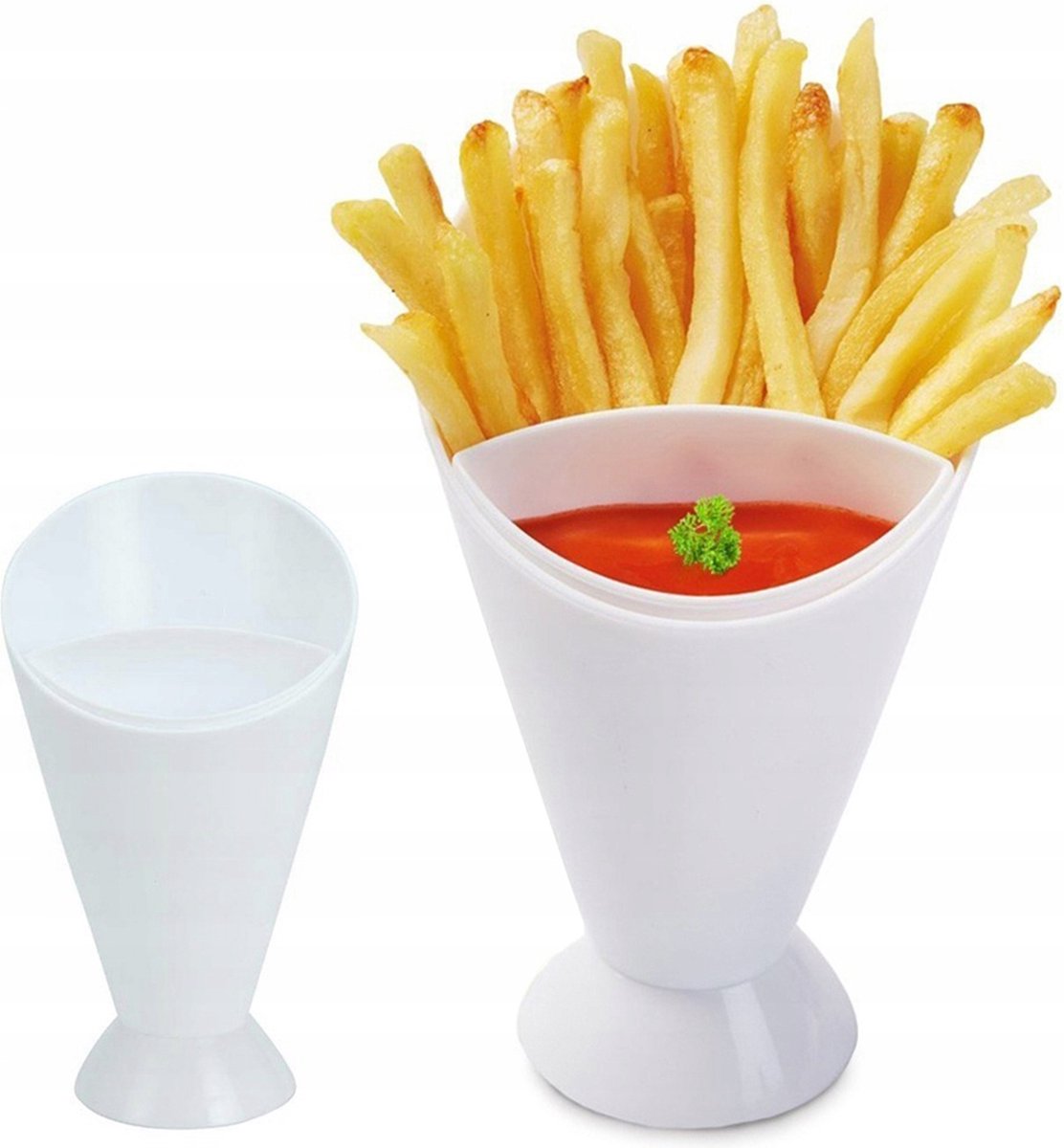 Porte-snack avec plateau à trempette - Plat à tapas Porte-frites ...