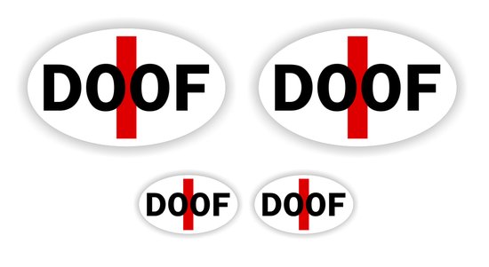 Embleem sticker set van 4 stuks voor Doven. pictogram sticker DOOF. | bol