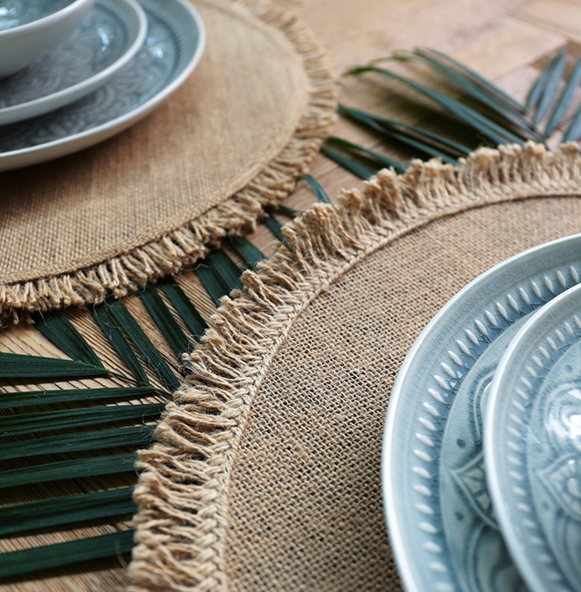 Set de Table Rond 38CM - Bio - Jute - Vintage - Tafelbekleding | bol.com