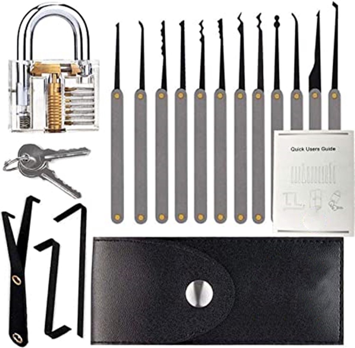 Lock Premium Lockpick Set – 15-delig – Inclusief transparant slot ...