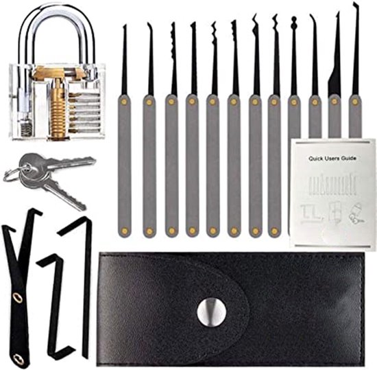 Lock Premium Lockpick Set – 15-delig – Inclusief transparant slot ...