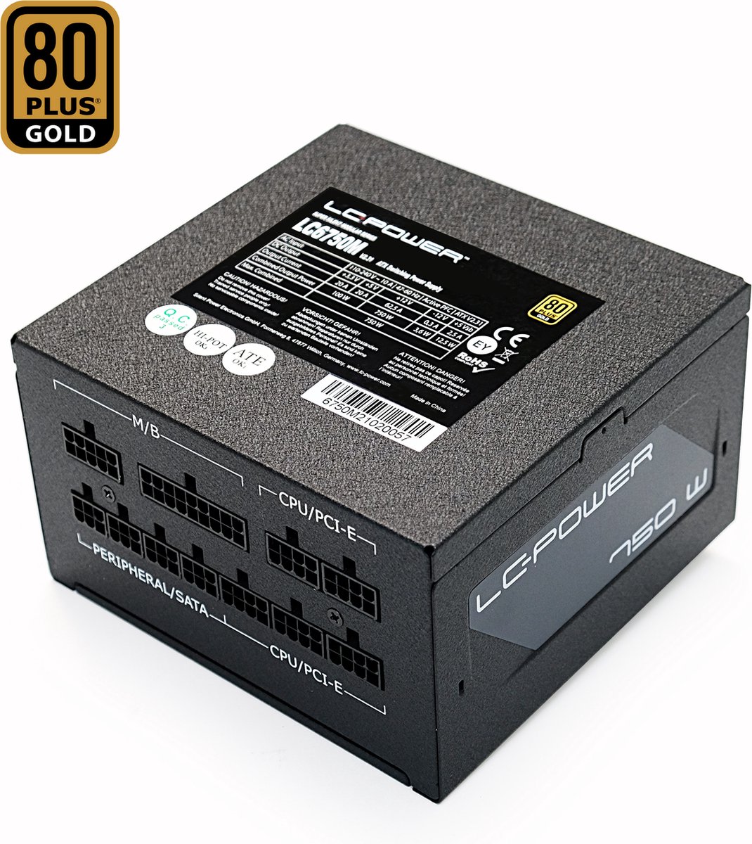 750W Stille 80+ Gold computer voeding Alle Certifieringen- LC-6750M 80 ...