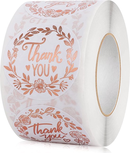 Thank You stickers 500 stuks! XL - Rose Gold - Sluitstickers - Sluitzegel - Bedankt -... | bol
