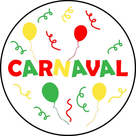 Carnaval raamsticker rond - Carnaval - Feest - Raamsticker | bol