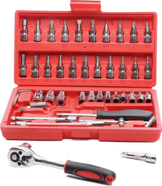 Professionele 46-Delige Auto en Huishoud Gereedschapset - Klussen ...