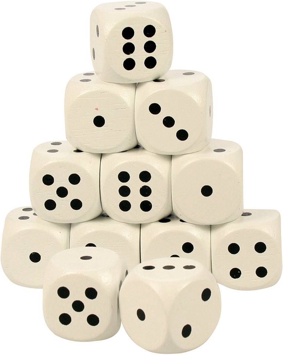 Dobbelsteen - Wit - Per stuk geleverd - 3x3cm | Games | bol.com