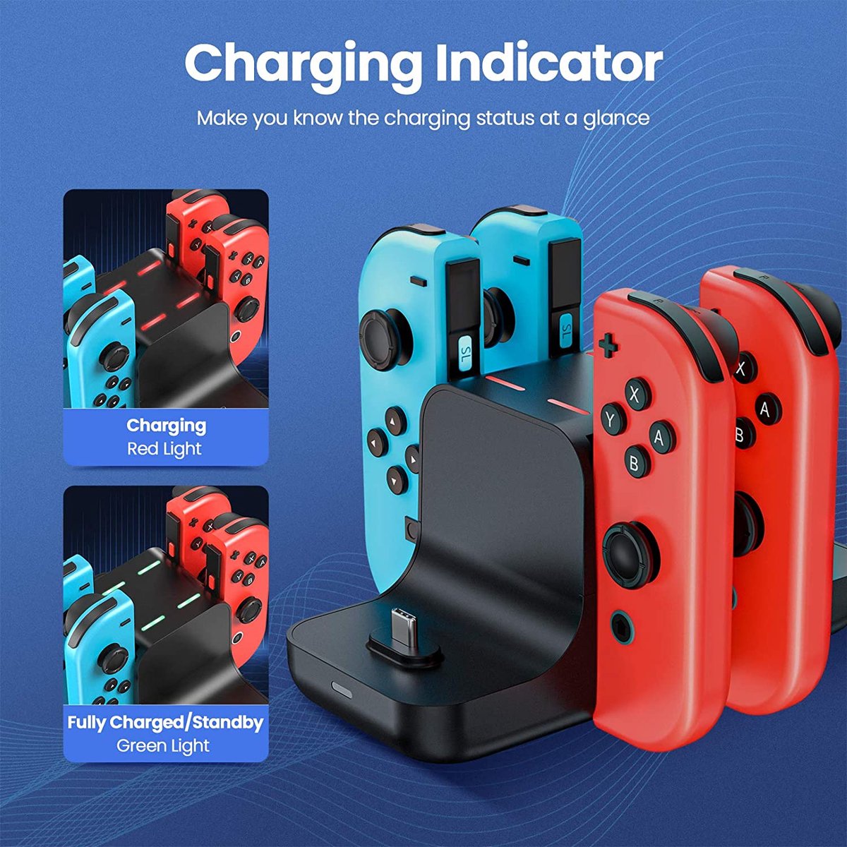 Chargeur quad pour Nintendo Switch - Station de charge pour commutateur ...