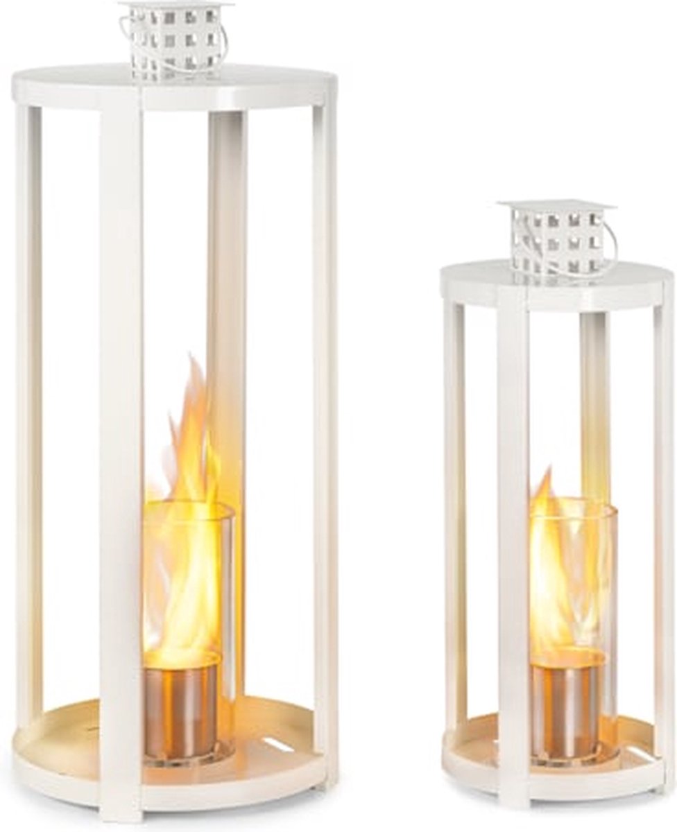 blumfeldt Fiamme Cilindro bio-ethanol sfeer lantaarn - set van 2 - rvs ...